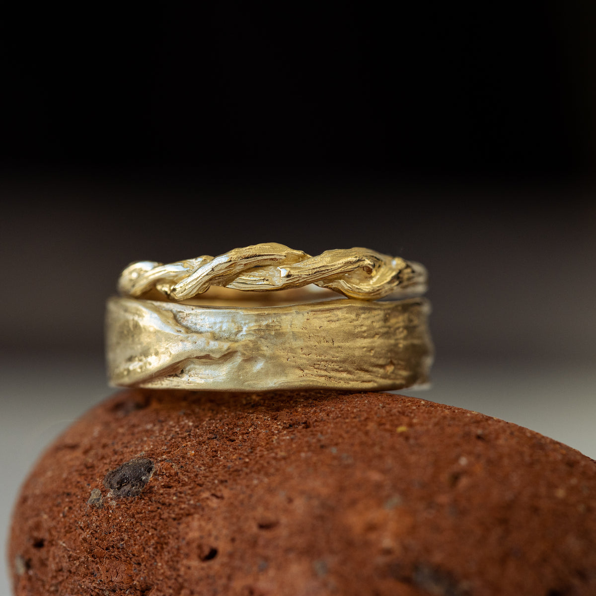 Twisted branch & overlapped leaf wedding rings – Kwintner
